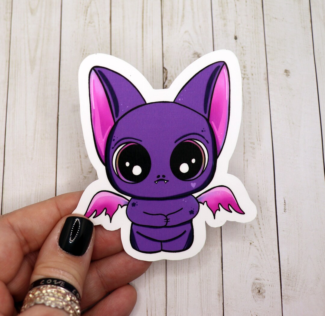 Purple Bat Sticker Bat Sticker Kawaii Animal Sticker Cute - Etsy