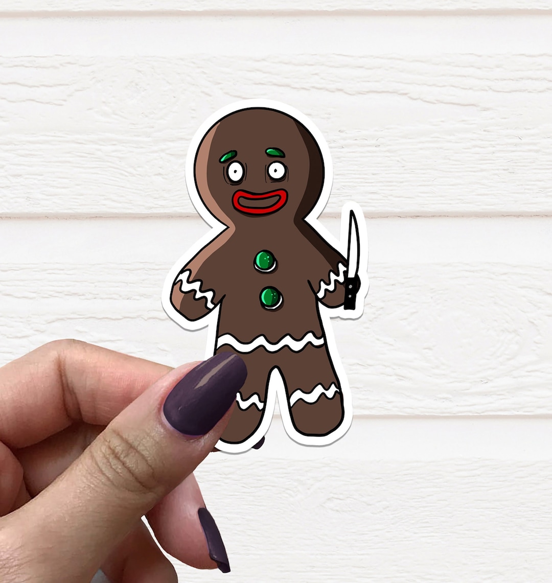 Horror Gingerbread Man Vinyl Sticker Horror Stickers Goth - Etsy UK