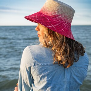Authentic Pink Ombre Straw Bucket Hats - Etsy