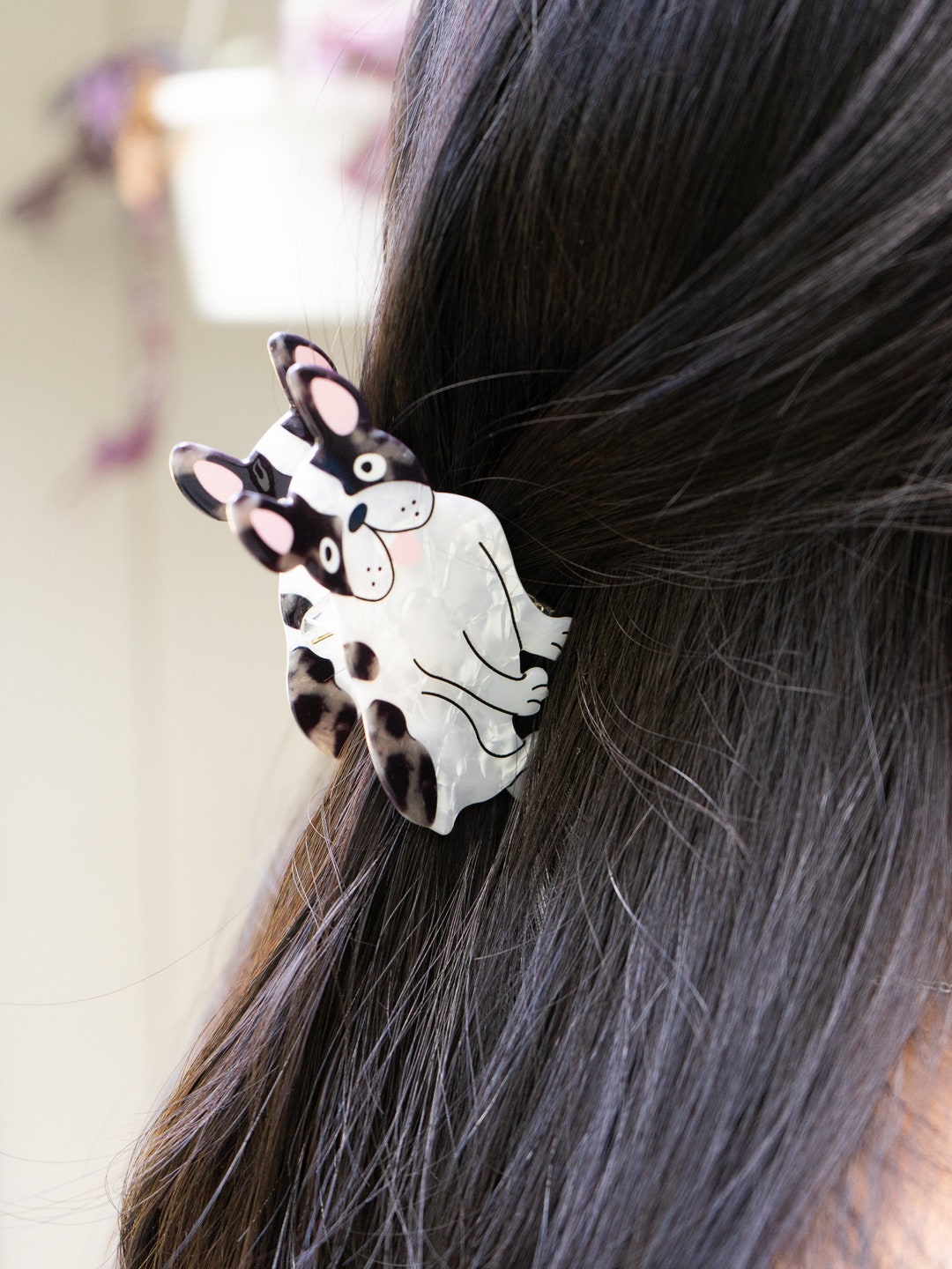 Adorable French Bulldog Dog Hair Claw Cute Animal Hair - Etsy