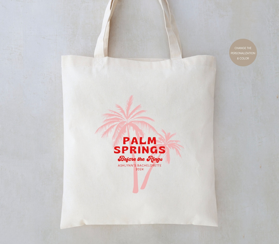 Palm Springs Bachelorette Tote Bag: Personalized Party Favors - Etsy
