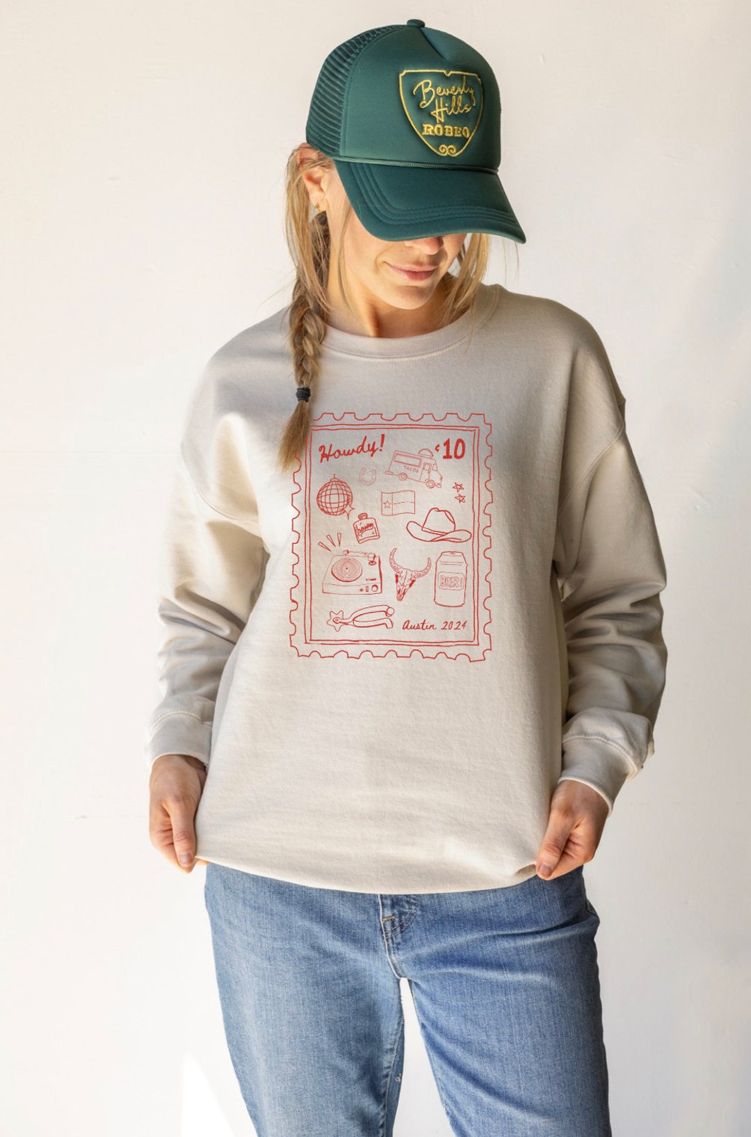 Texas Stamp Crew Neck, Austin Bach Club, Club Bachelorette, Custom ...