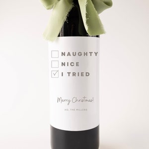 Funny Christmas Wine Label, Custom Holiday Wine Label, Custom Xmas Gift ...