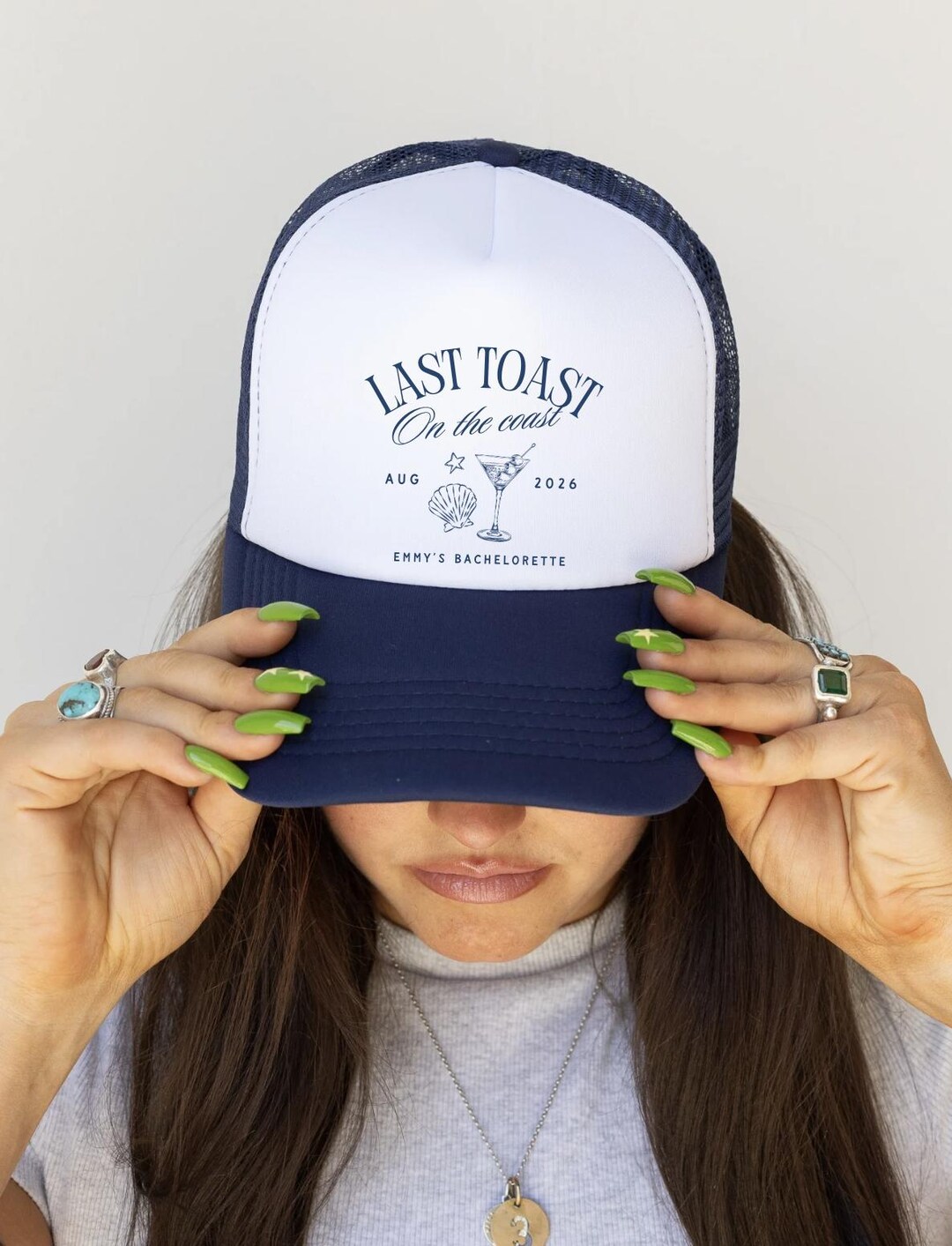 Last Toast on the Coast Trucker Hat: Custom Bachelorette Party Favors ...