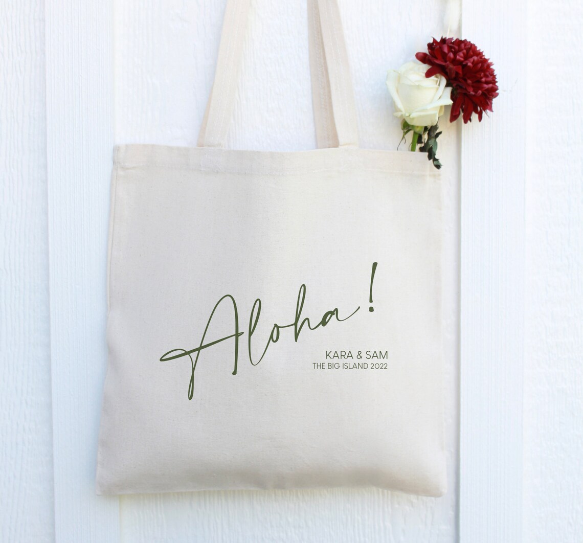 Aloha Welcome Tote Wedding Welcome Tote Hawaii Welcome - Etsy