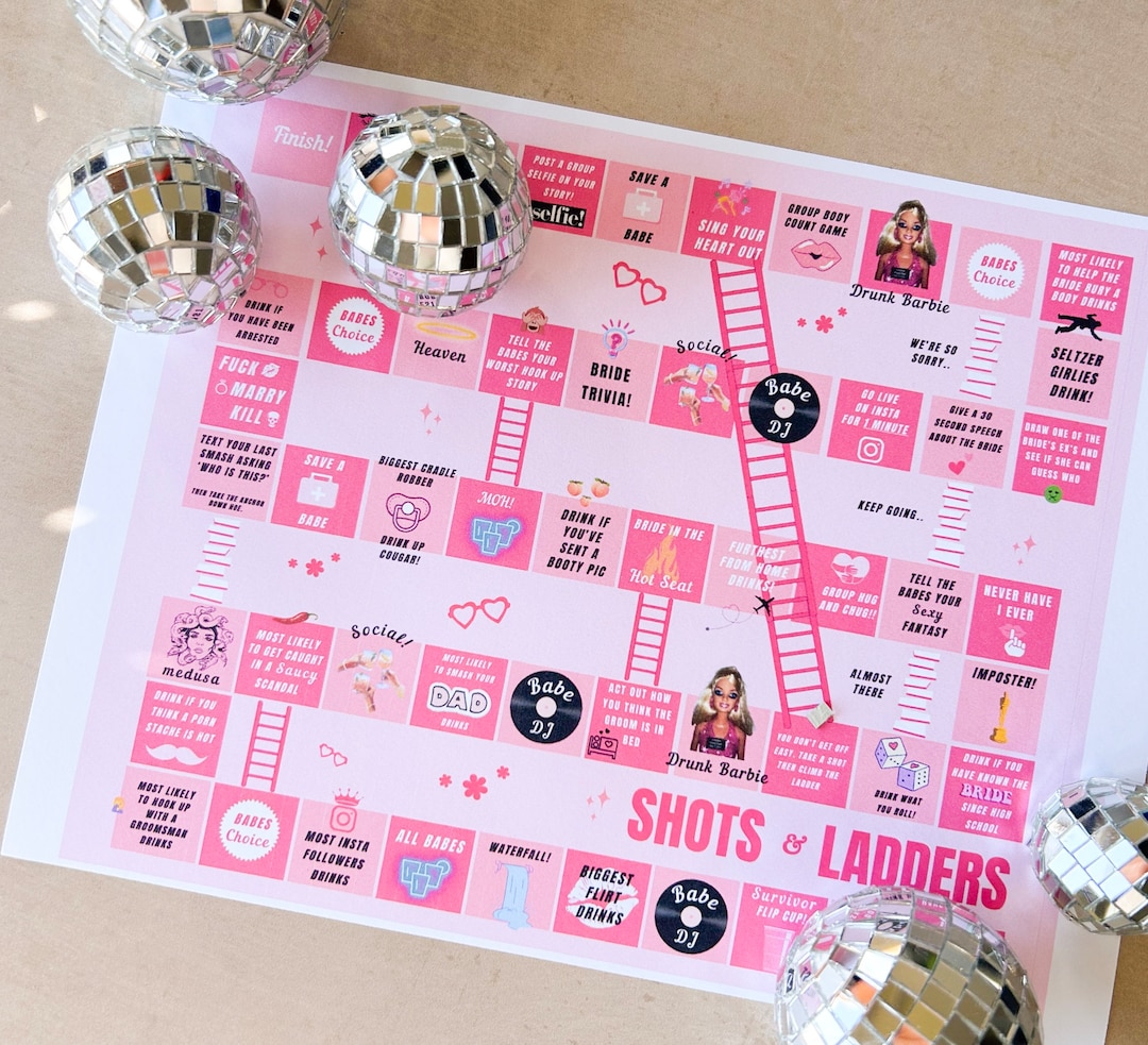 Shots and Ladders Bachelorette Party Game: Adult Drinking Game (digital ...