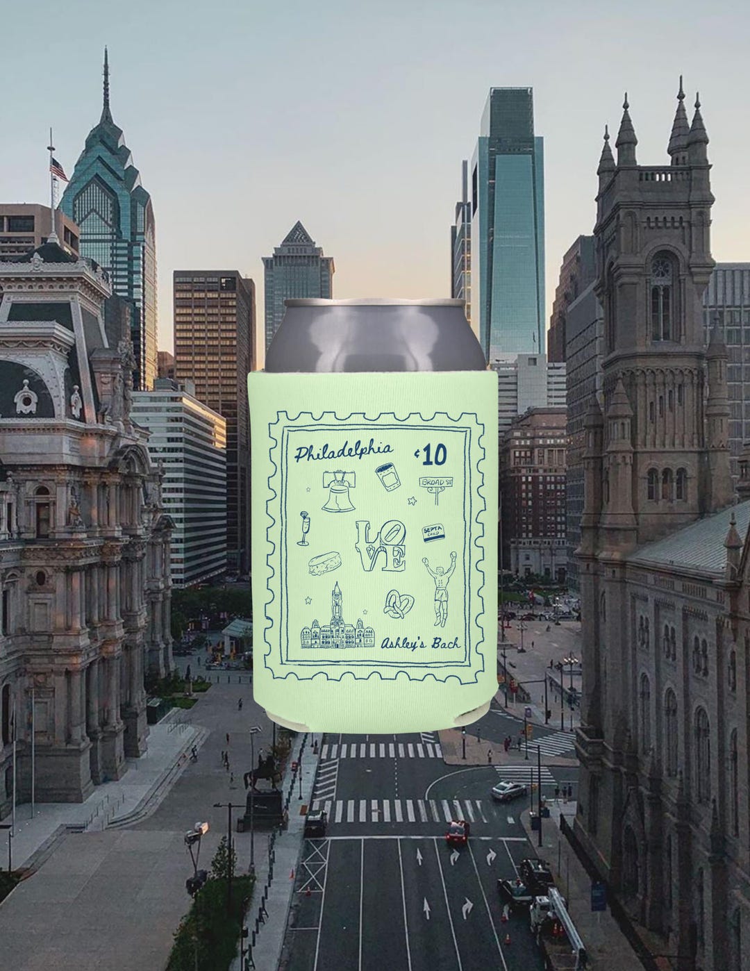 Philadelphia Bachelorette Party Can Coolers: Philly Stamp Favors - Etsy