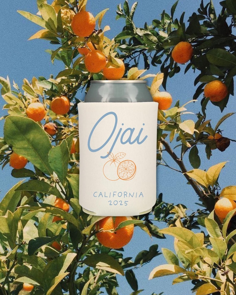 Ojai Orange Can Cooler: Custom Bachelorette Party Favors - Etsy