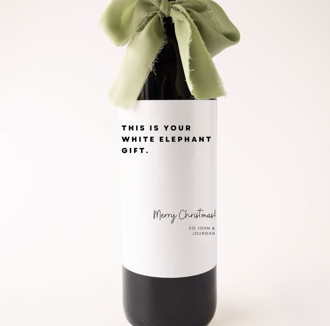 White Elephant Gift, Holiday Wine Labels, Funny Christmas Gift, Holiday ...