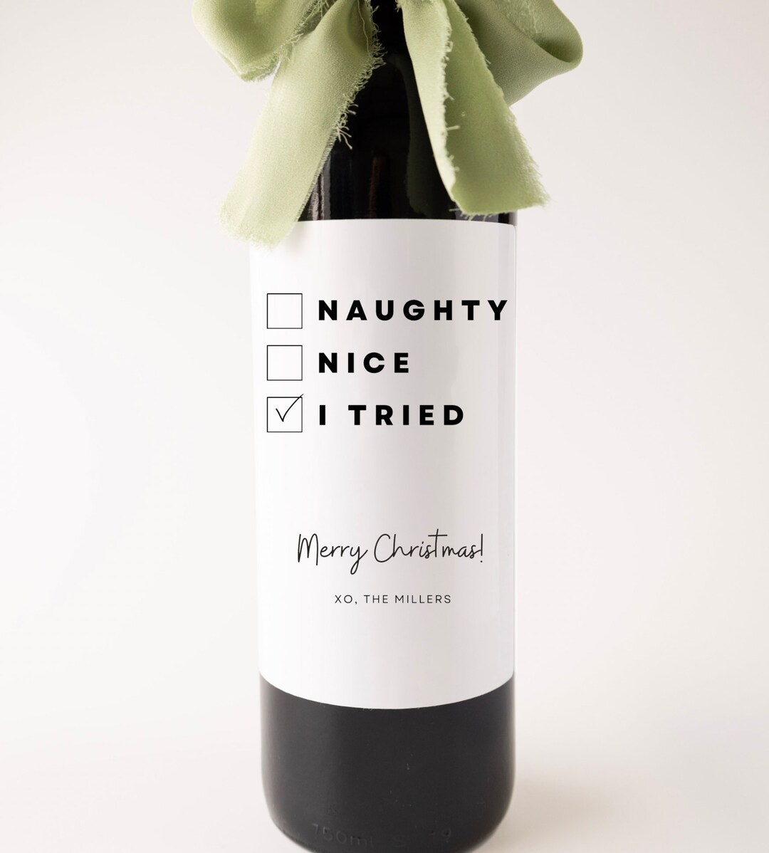 Funny Christmas Wine Label, Custom Holiday Wine Label, Custom Xmas Gift ...