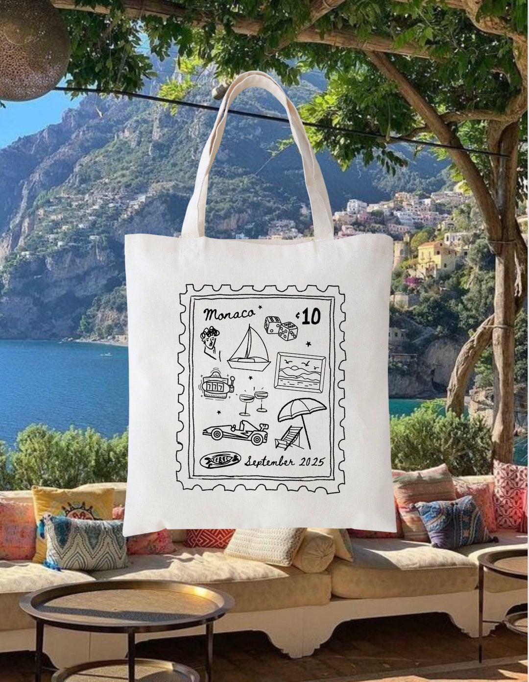 Monaco Stamp Tote - Monaco Welcome Bag - Monaco Wedding Favor -monaco ...