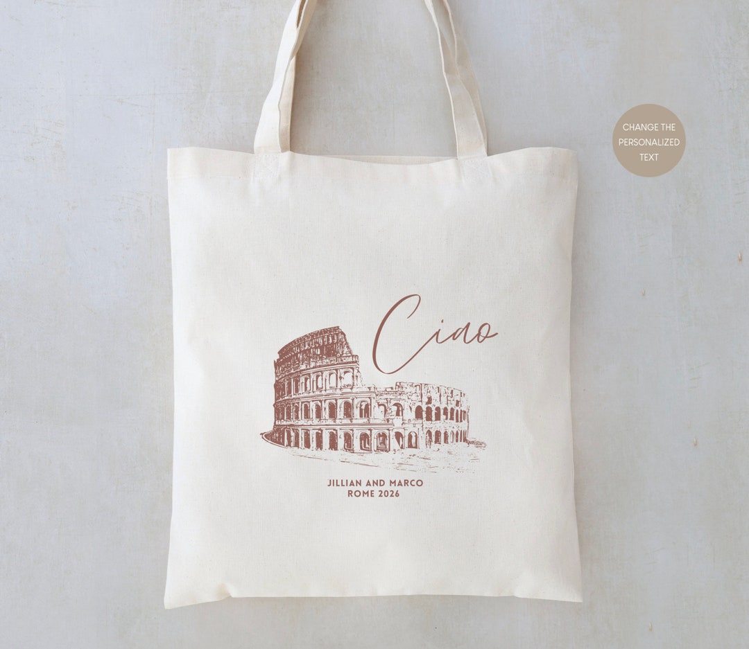 Rome Tote - Italy Welcome Bag - Italy Wedding Favor - Wedding Welcome ...