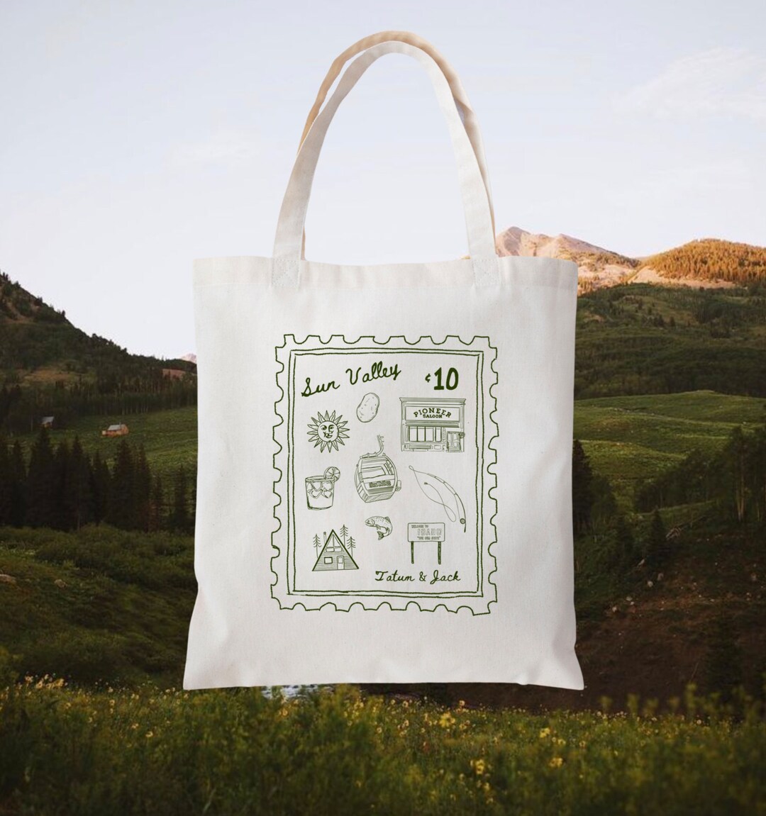 Sun Valley Stamp Tote, Personalized Bachelorette Totes, Bachelorette ...