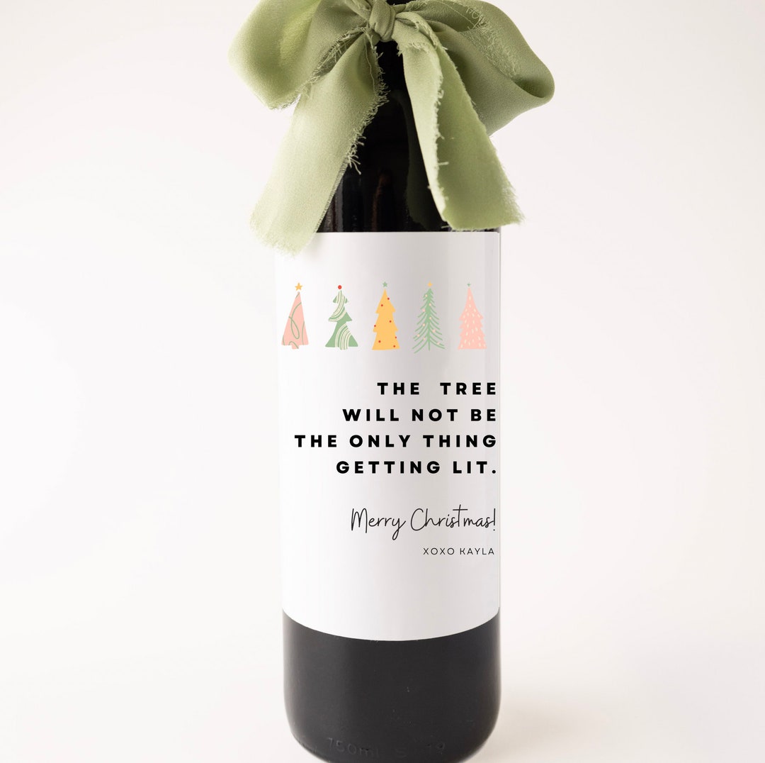 Funny Christmas Wine Label, Holiday Wine Labels, Funny Christmas Gift ...