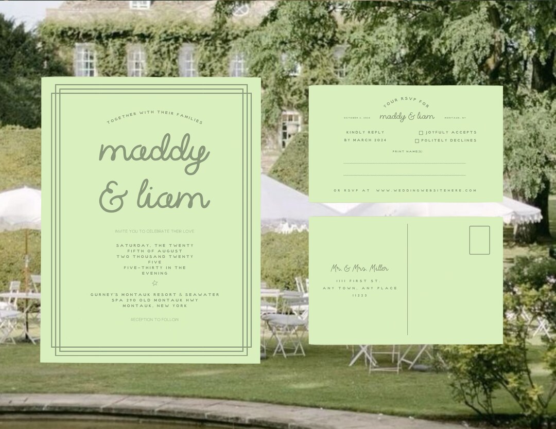 Wedding Invite Template, Canva Invite Template, Doodle Invite Template ...