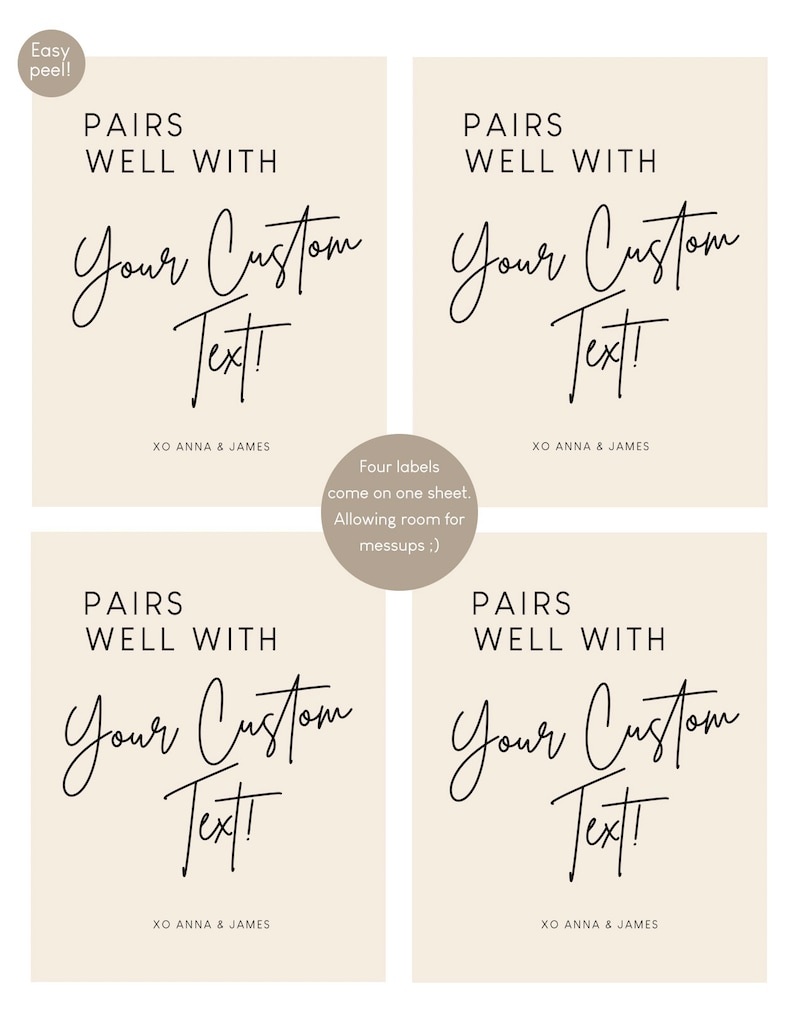 Custom Wine Label Pairs Well With Custom Wine Label Gift - Etsy