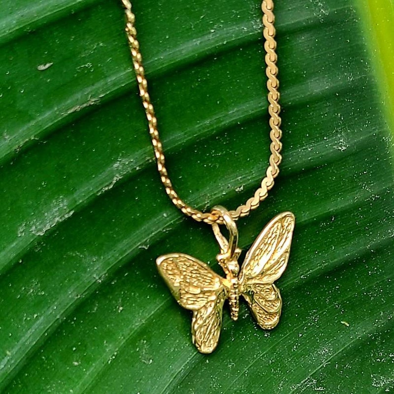 Gold Butterfly Pendant - Etsy