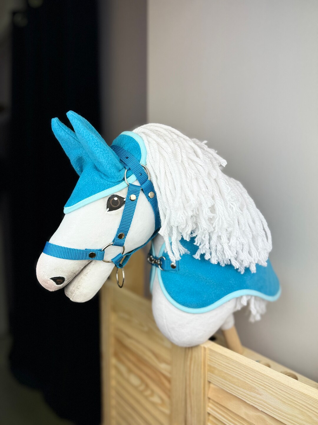 A3 / A4 Hobby Horse Set. Aqua. Ear Bonnet and Blanket With Optional ...