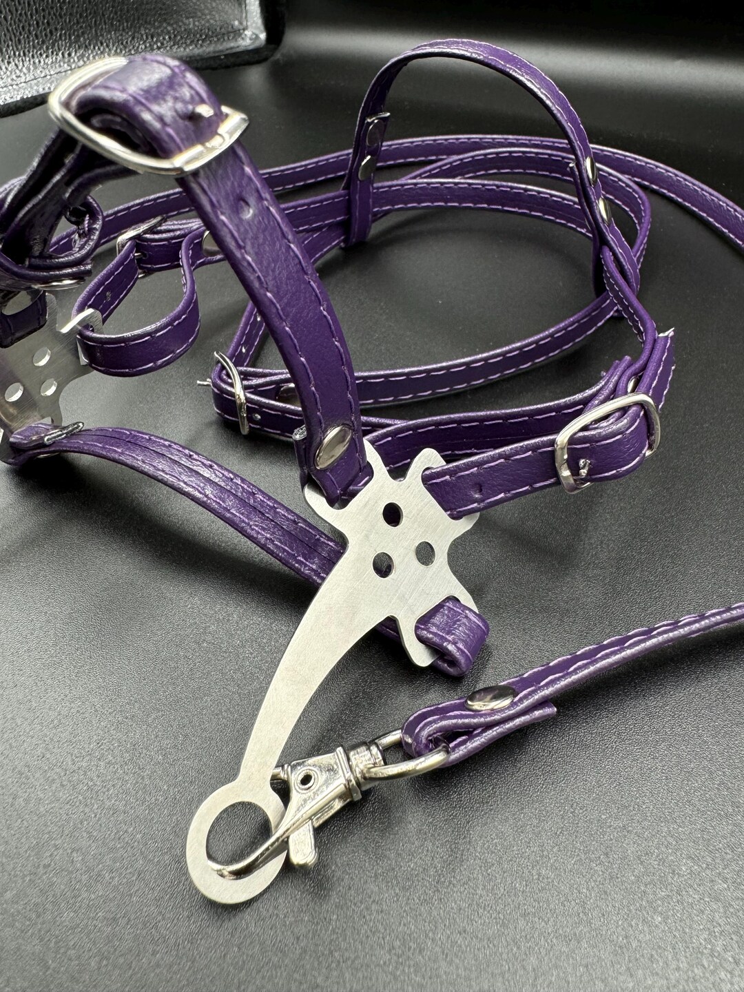 Purple Eco-vegan Leather Hackamore Bridle for Hobby Horse (A4/A3) - Etsy