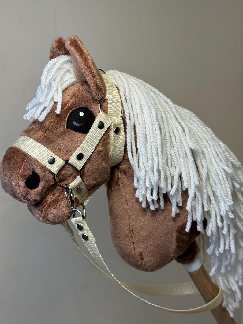Baby Hobby Horse With Detachable Stick. Haflinger With White Mane A5 ...