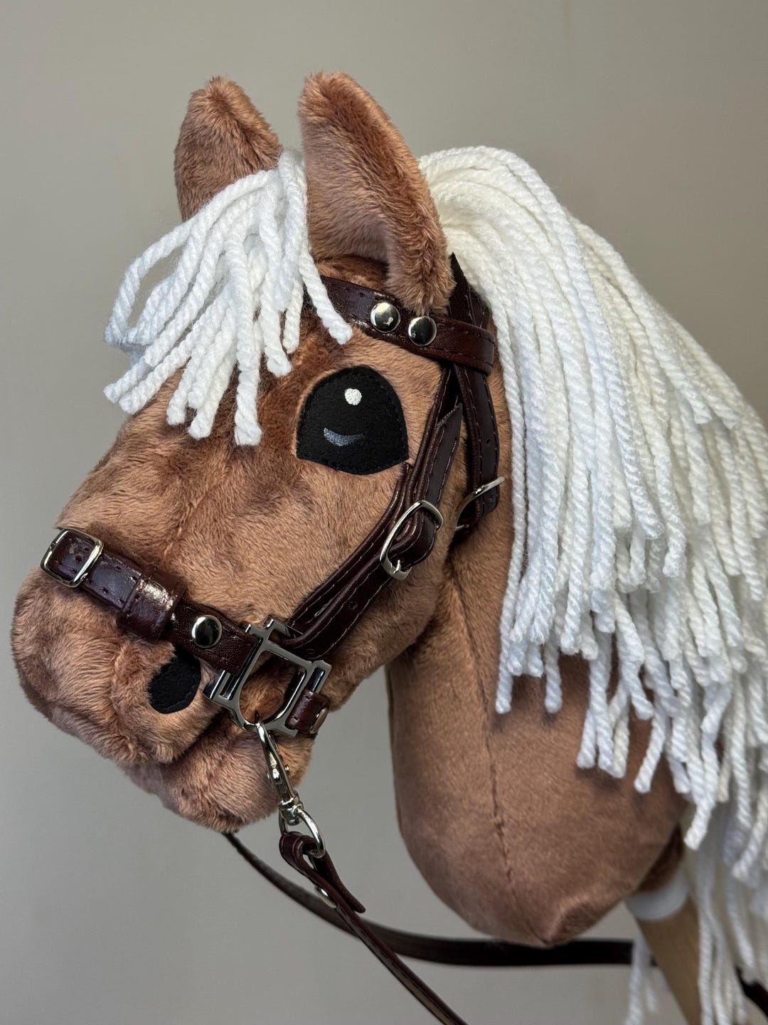 Baby Hobby Horse With Detachable Stick. Haflinger With White Mane A5 ...