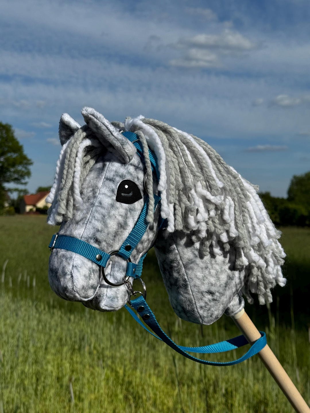 Hobby Horse A4 or A3 With Detachable Stick. Dapple Grey With Light Mane ...