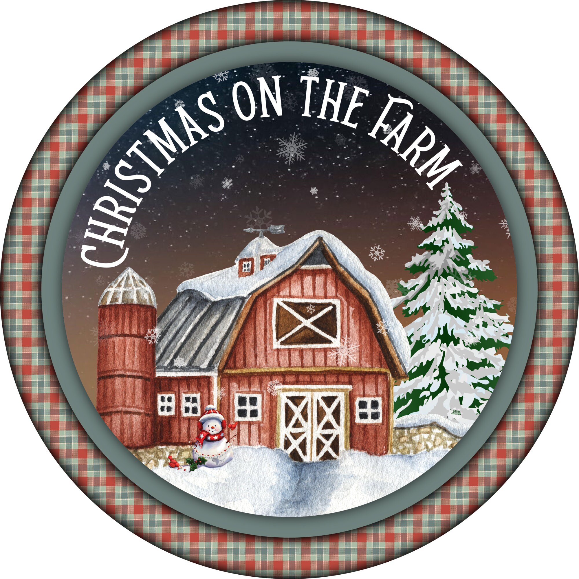 Christmas on the Farm Sign, Wreath Sign, Christmas Supplies, Christmas ...