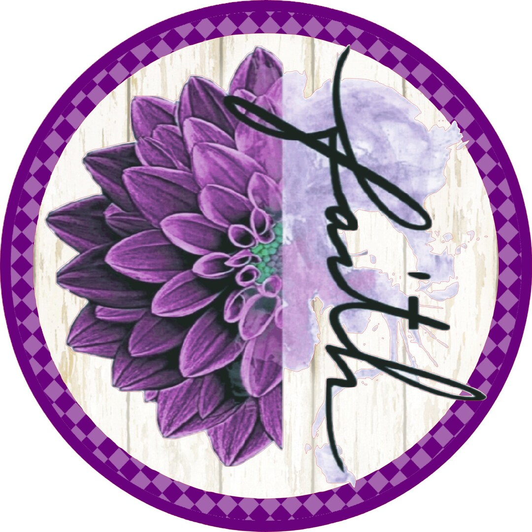 Faith Design, Purple Flower, Spring Sign, Inspirational, Wreath ...