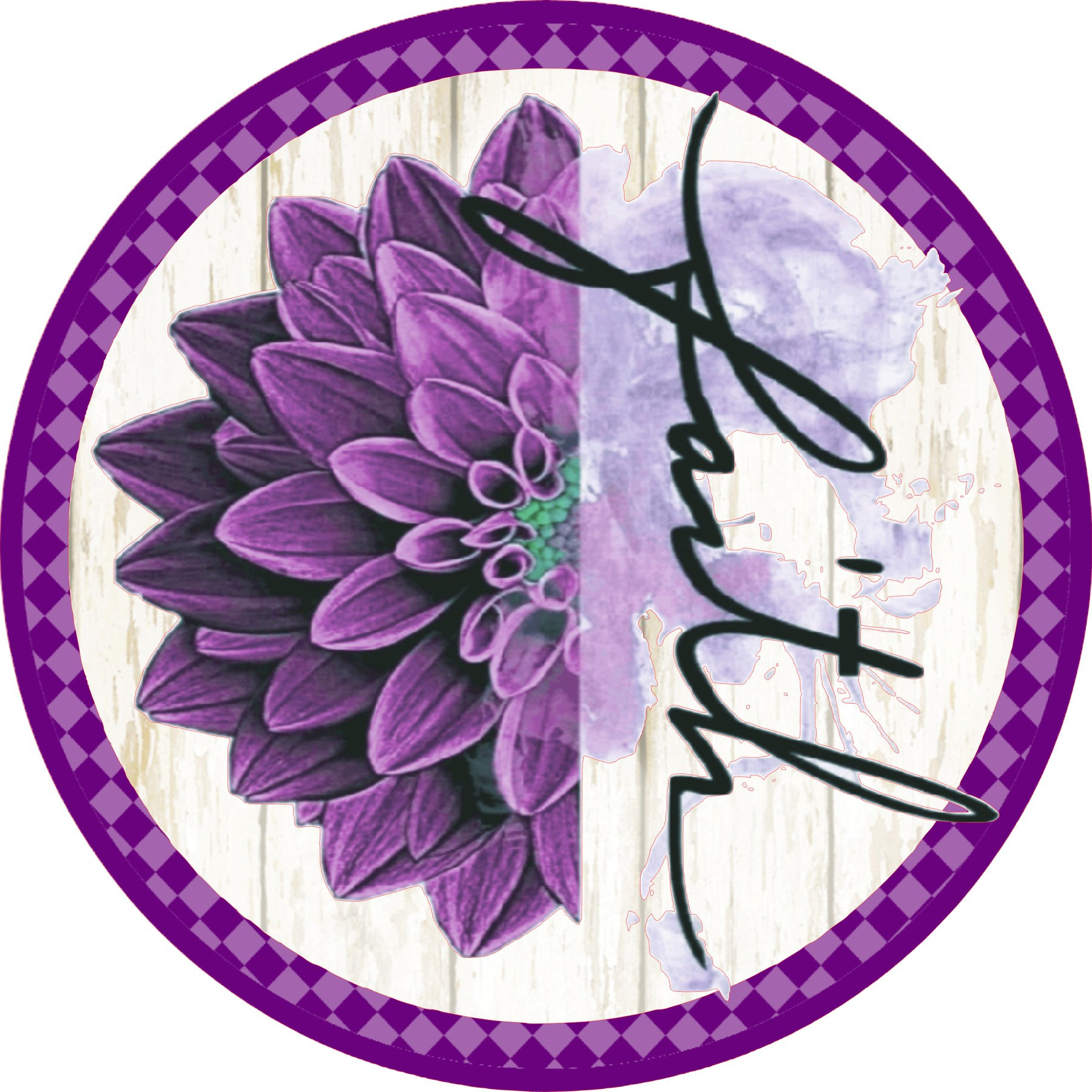 Faith Design, Purple Flower, Spring Sign, Inspirational, Wreath ...