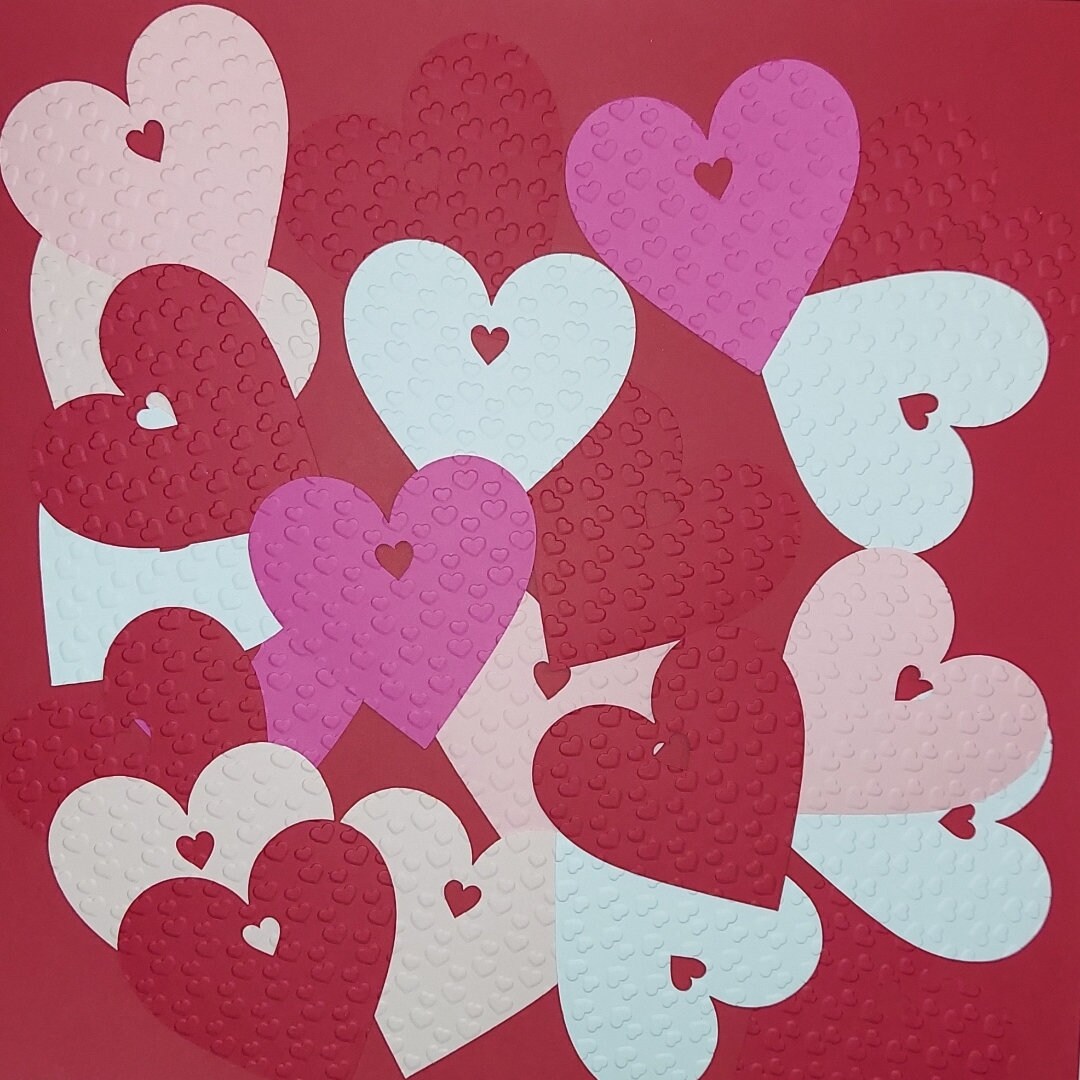 3 Heart Shapes Paper Cut Outs, 24 Embossed Hearts, Red, Tags, Great for ...