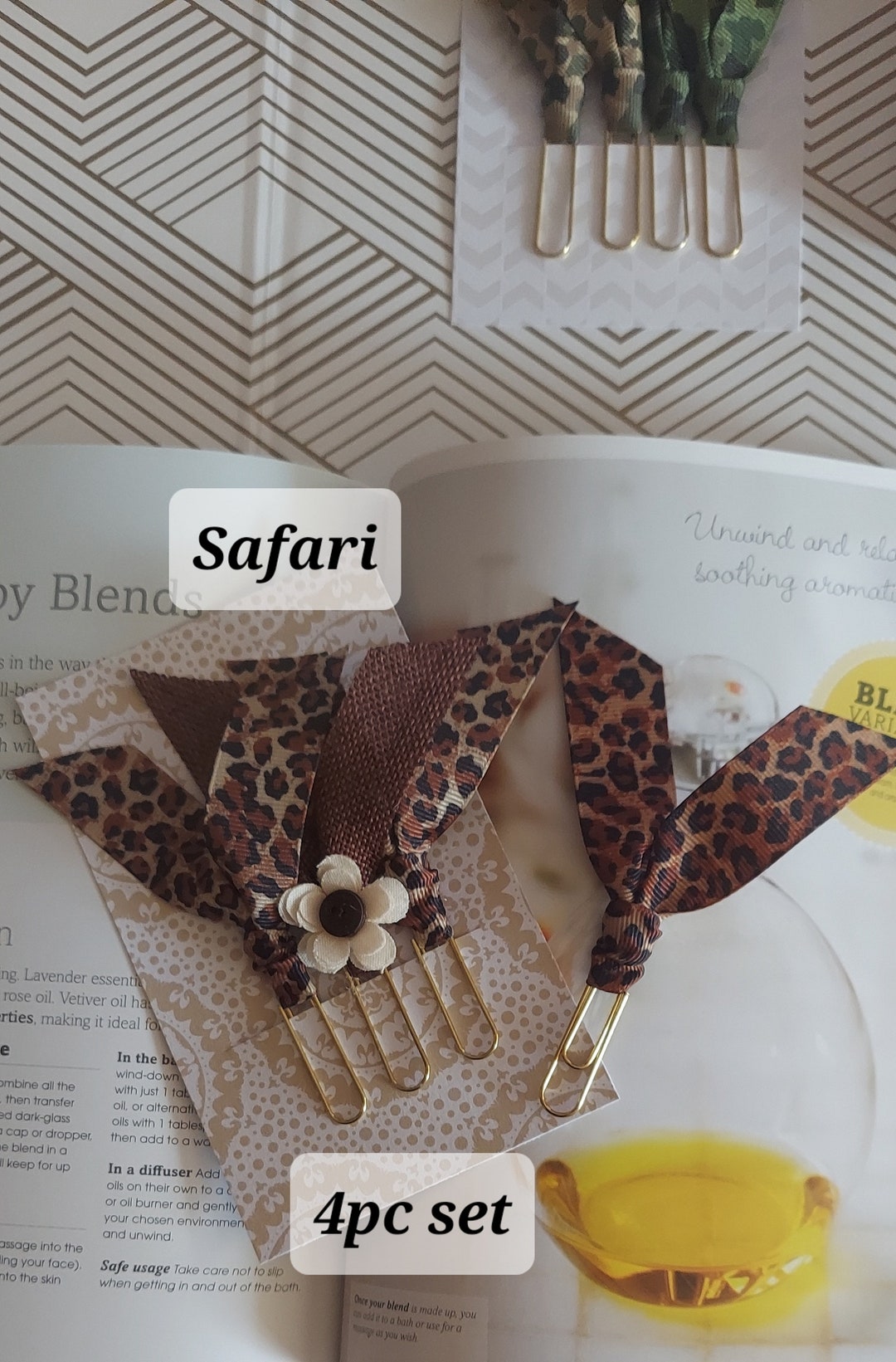 Ribbon Paperclip Bookmarks, 4pk Set, in Safari, Animal Print ...