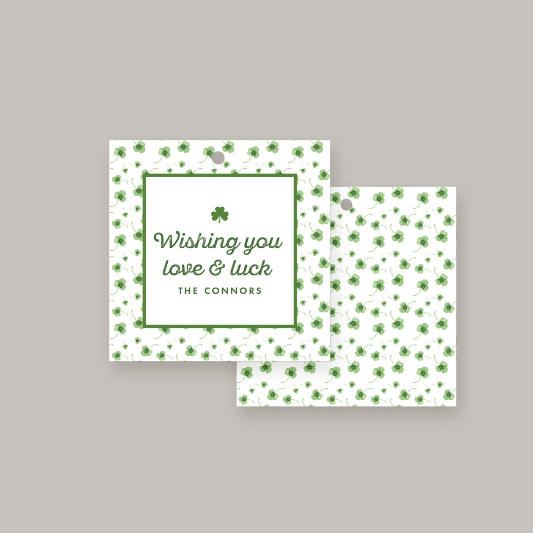 St. Patrick's Day Gift Tag: Shamrock Party Favor Tag - Etsy
