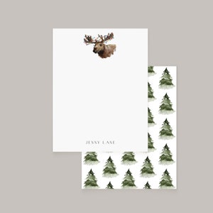 Christmas Moose Personalized Stationery, Holiday Custom Stationery ...