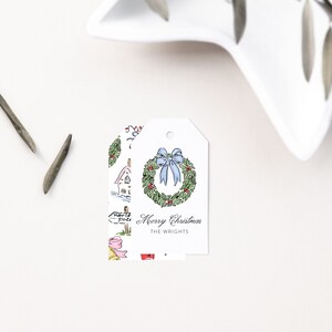 Personalized Christmas Wreath Gift Tags: Holiday Presents - Etsy