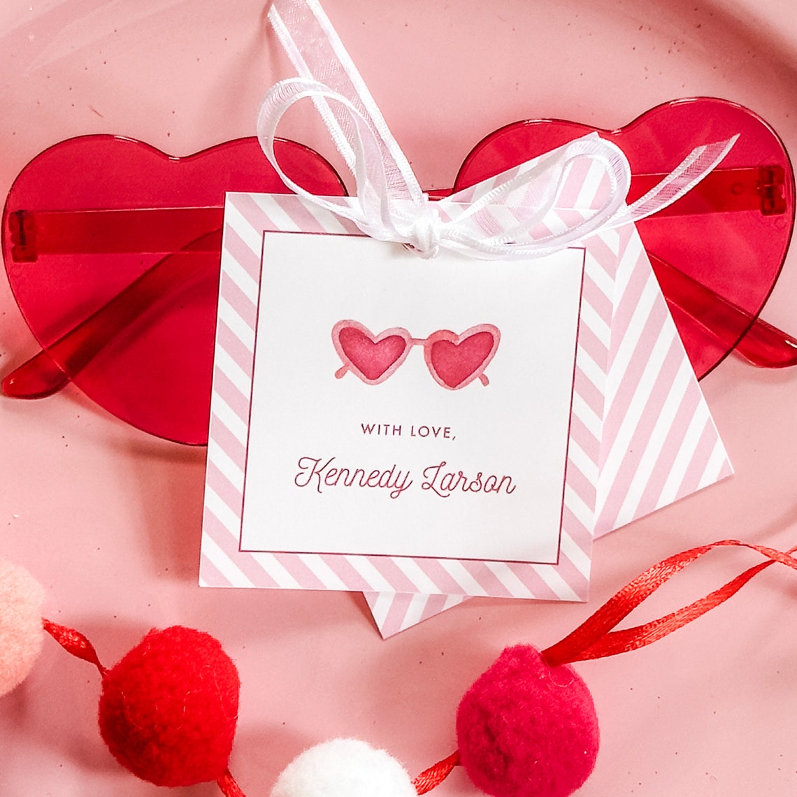 Personalized Heart Sunglasses Valentine | Classroom Valentines ...