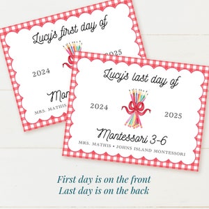 First Day of School Sign With Handpainted Classroom Motifs ...