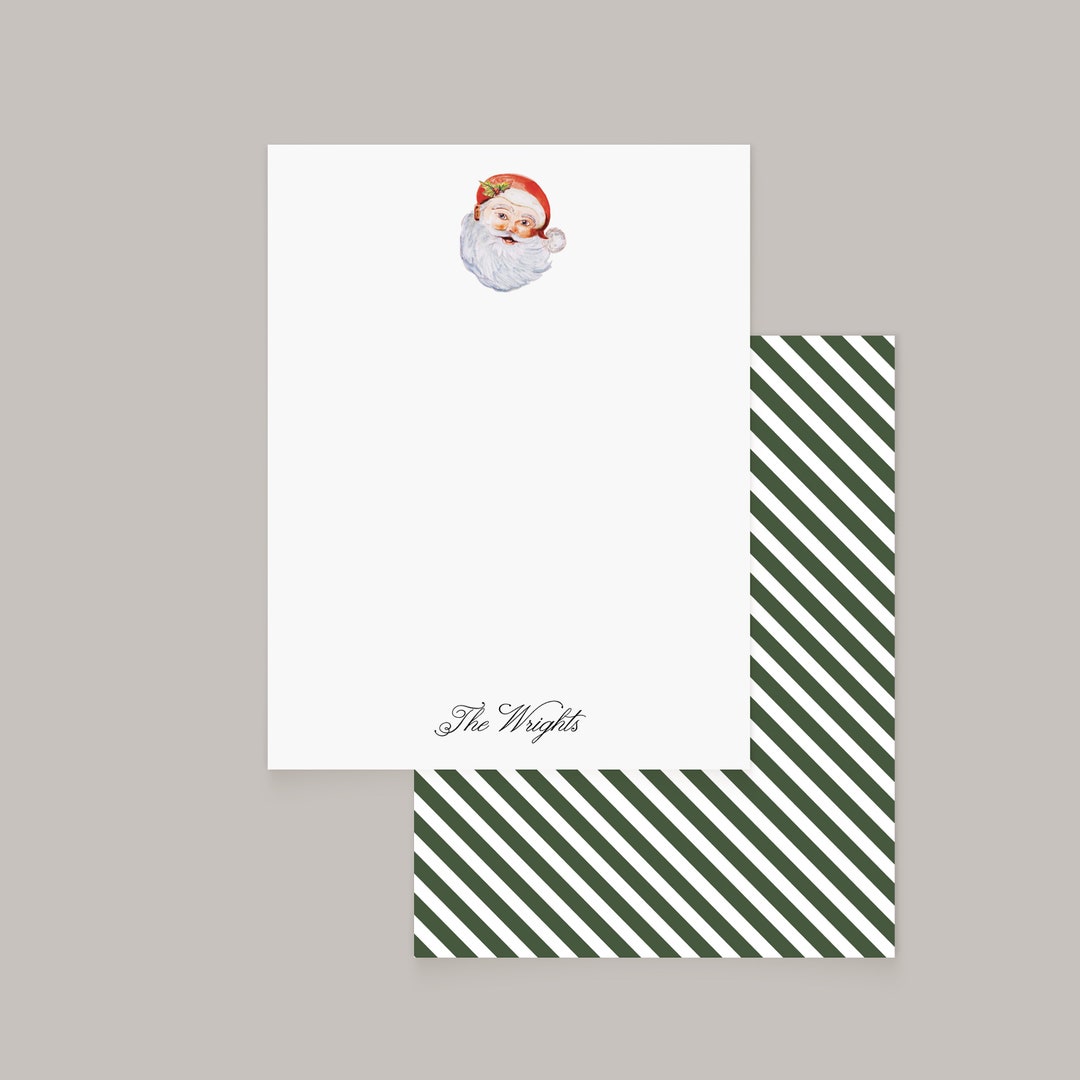 Vintage Santa Stationery, Personalized Christmas Stationery for Letter ...