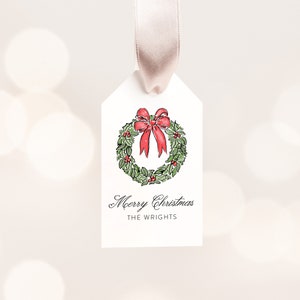 Personalized Christmas Wreath Gift Tags: Holiday Presents - Etsy
