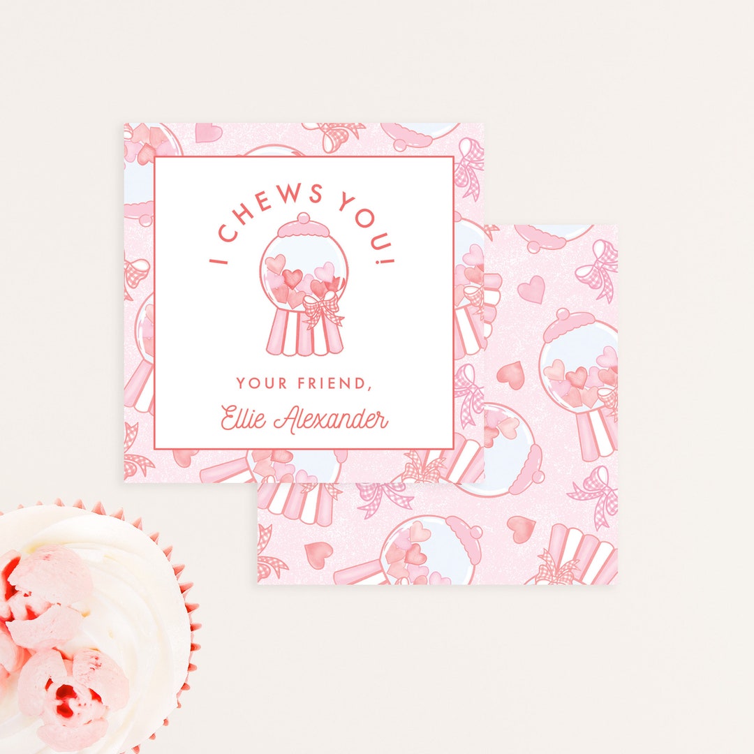 Gumball Valentine, Kids Classroom Valentine, Valentine's Day Card for ...