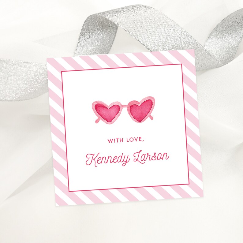 Personalized Heart Sunglasses Valentine | Classroom Valentines ...