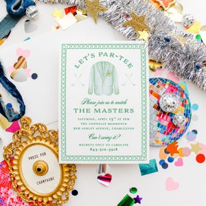 Masters Golf Birthday Party Invitation | Preppy Grandmillennial Style ...