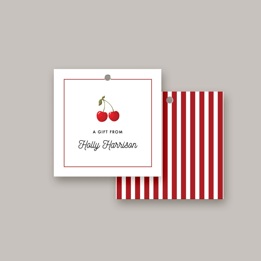 Cherry Personalized Gift Tag | Custom Gift Tags | Family Gift Tags ...