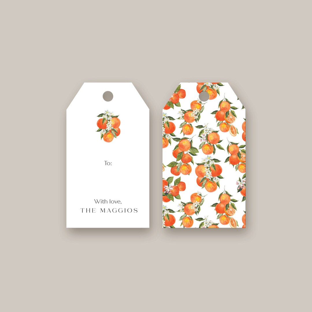 Personalized Gift Tag With Orange Tree | Custom Gift Tags | Family Gift ...