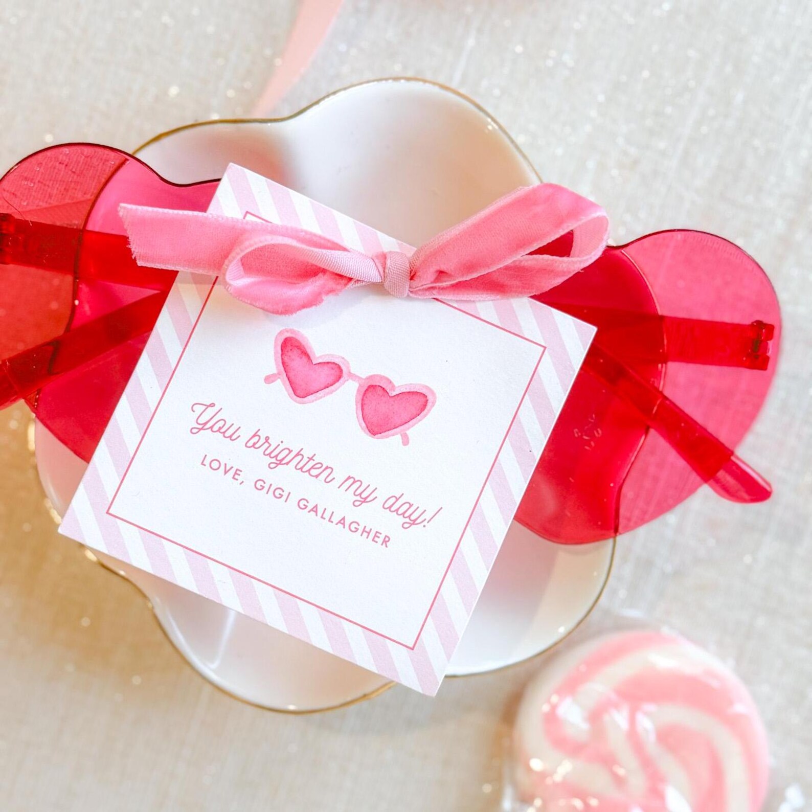 Personalized Heart Sunglasses Valentine | Classroom Valentines ...