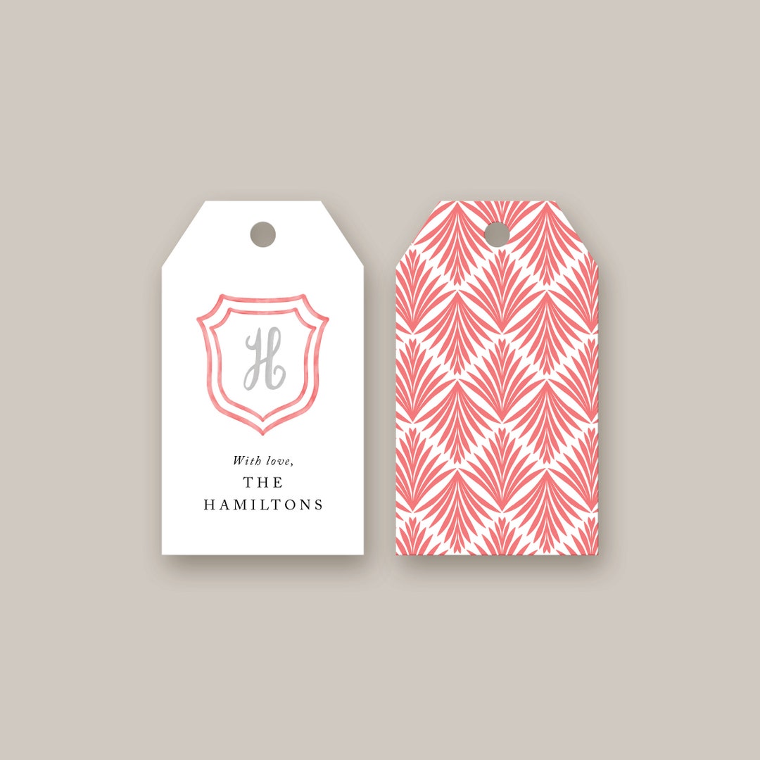 Monogram Crest Gift Tag Set: Personalized Family Tags - Etsy