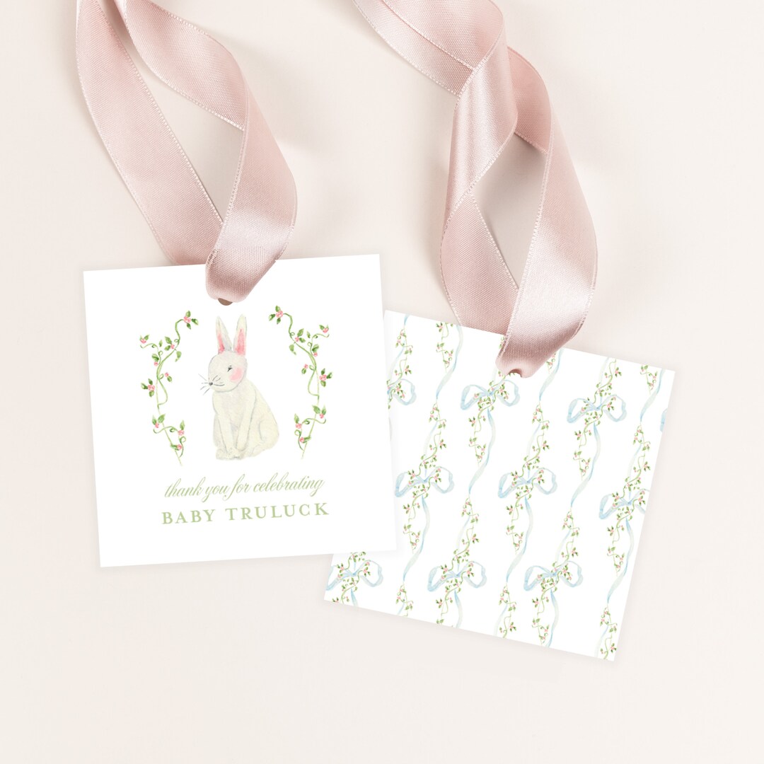 Peter Rabbit Baby Shower Gift Tag, Personalized Thank You Gift Tag ...