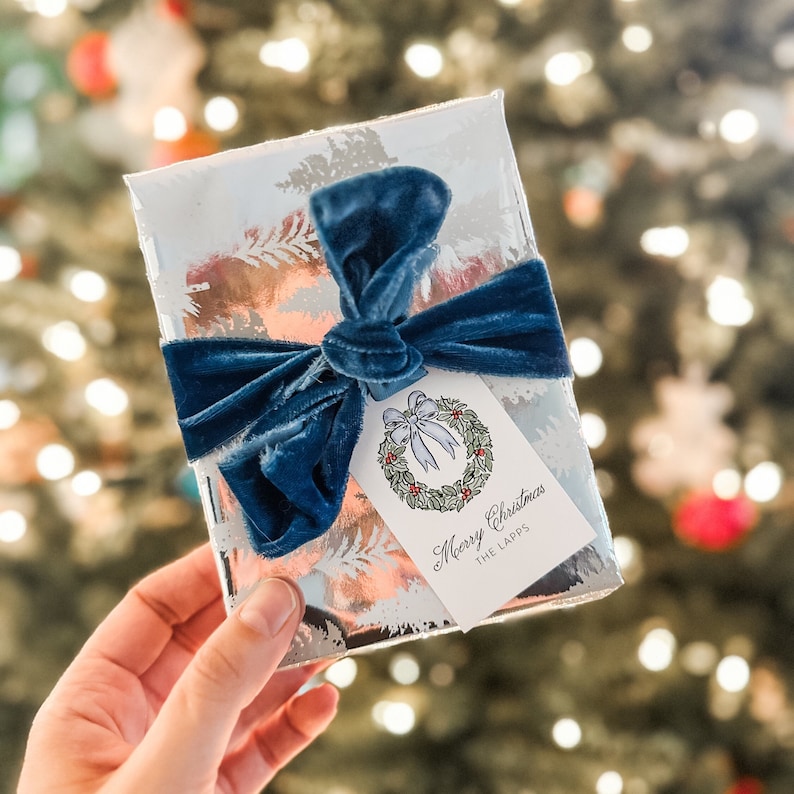 Personalized Christmas Wreath Gift Tags: Holiday Presents - Etsy