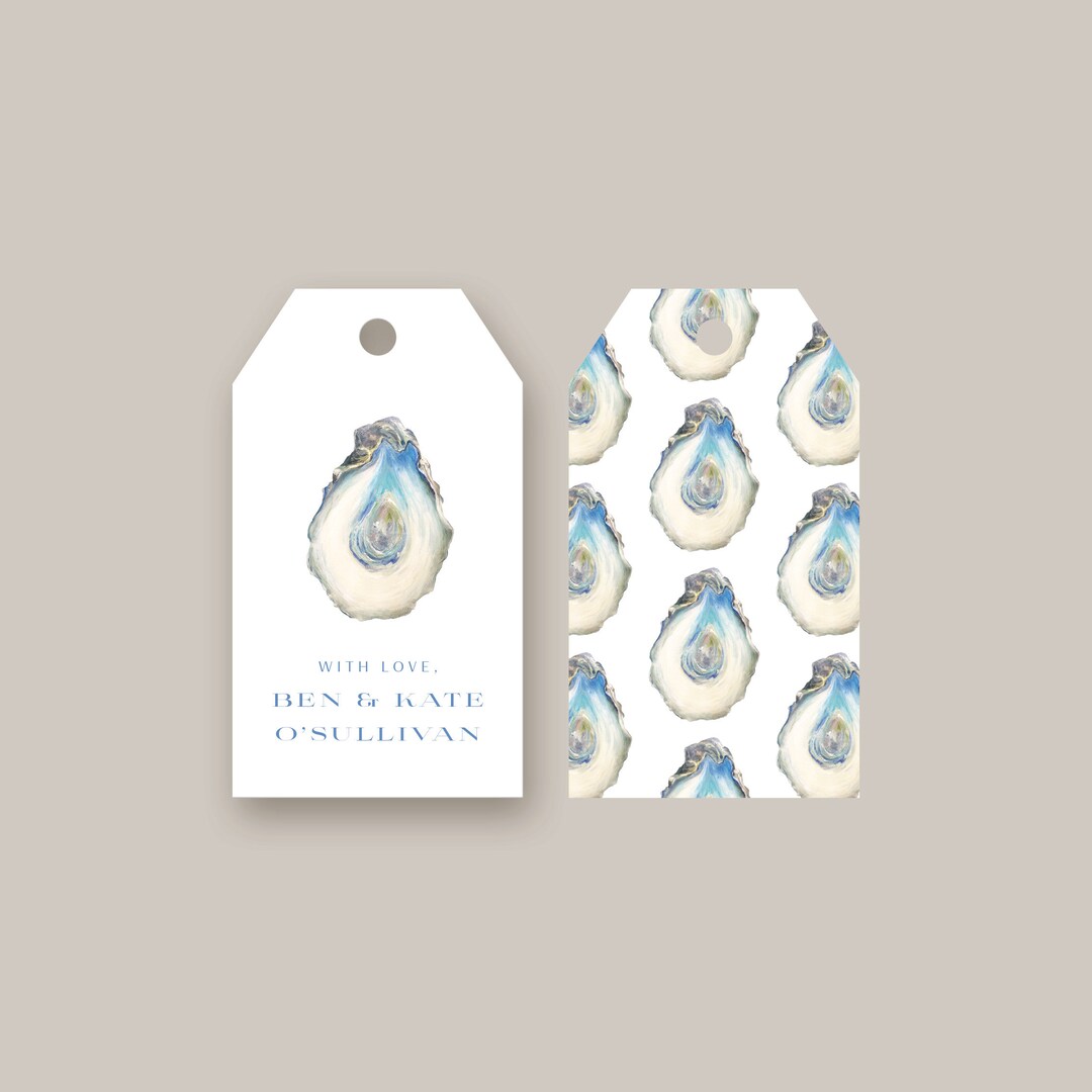 Oyster Personalized Gift Tag Set | Custom Gift Tags | Family Gift Tags ...