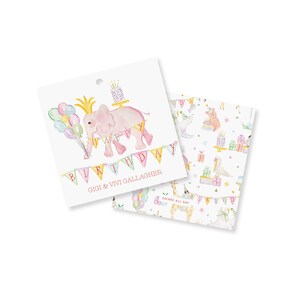 Kids Personalized Gift Tag | "party Animals" Happy Birthday Gift Tag ...