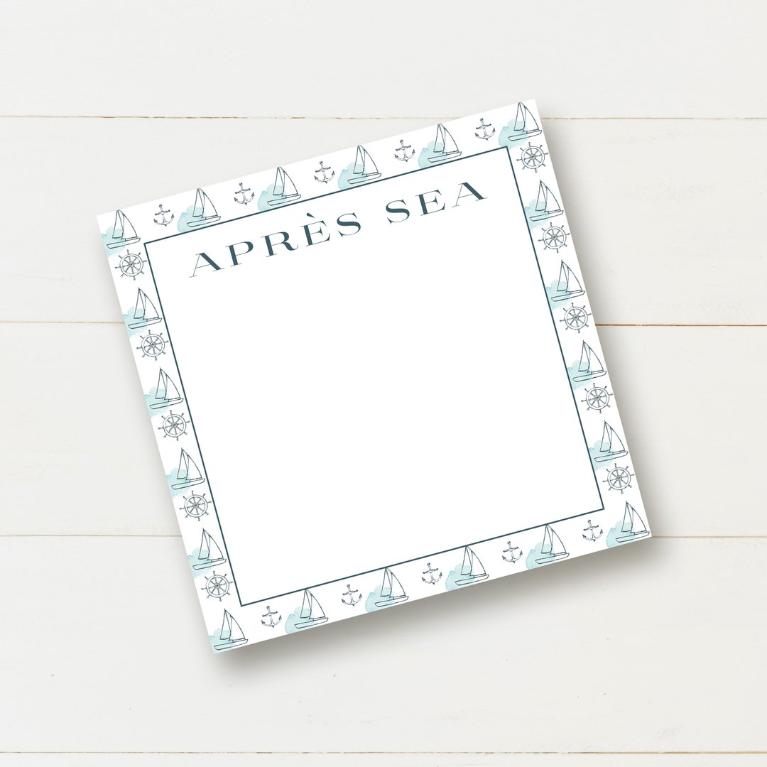 APRES SEA Slab Notepad, Custom Notepad, Thick Luxurious Personalized Notepad, Beach House Gift ...